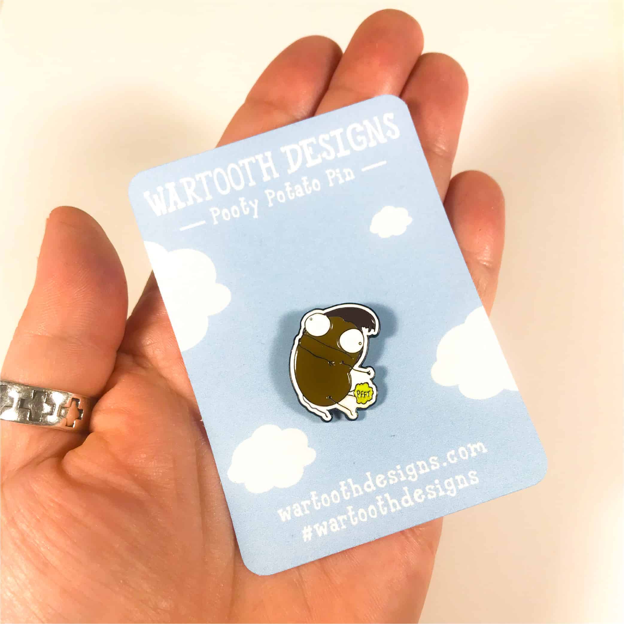 FARTING POTATO ENAMEL PIN - Wartooth Designs