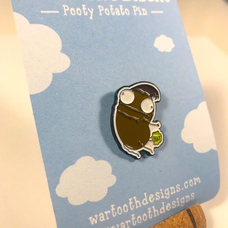 Pooty Potato Enamel Pin | Flying Farting Potato Enamel Pin | Farts are ...