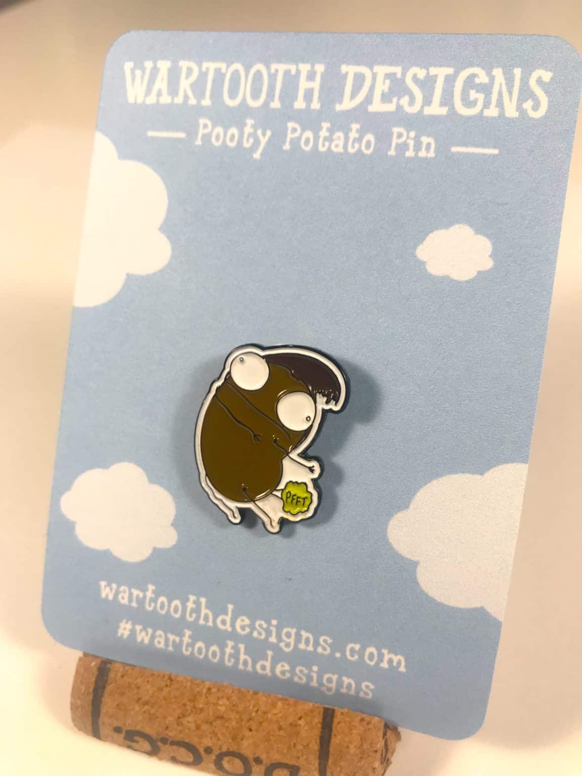 Pooty Potato Enamel Pin | Flying Farting Potato Enamel Pin | Farts are ...