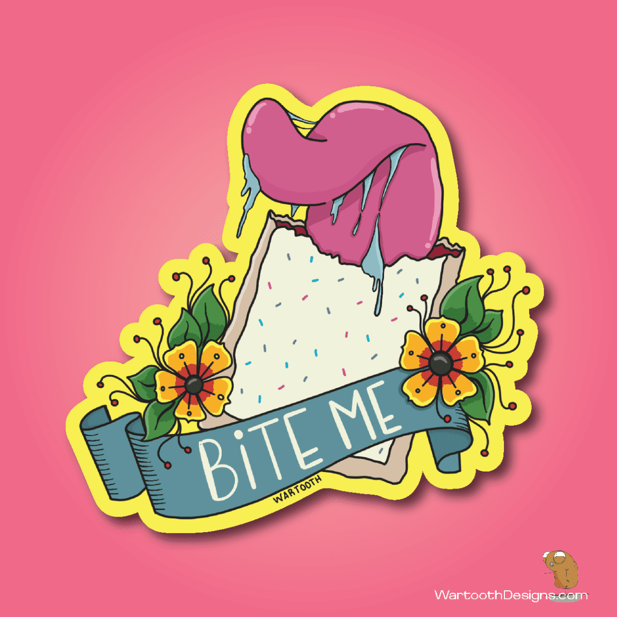Bite Me Pop-tart Tongue (Sticker or Magnet) Sticker or Magnet ...