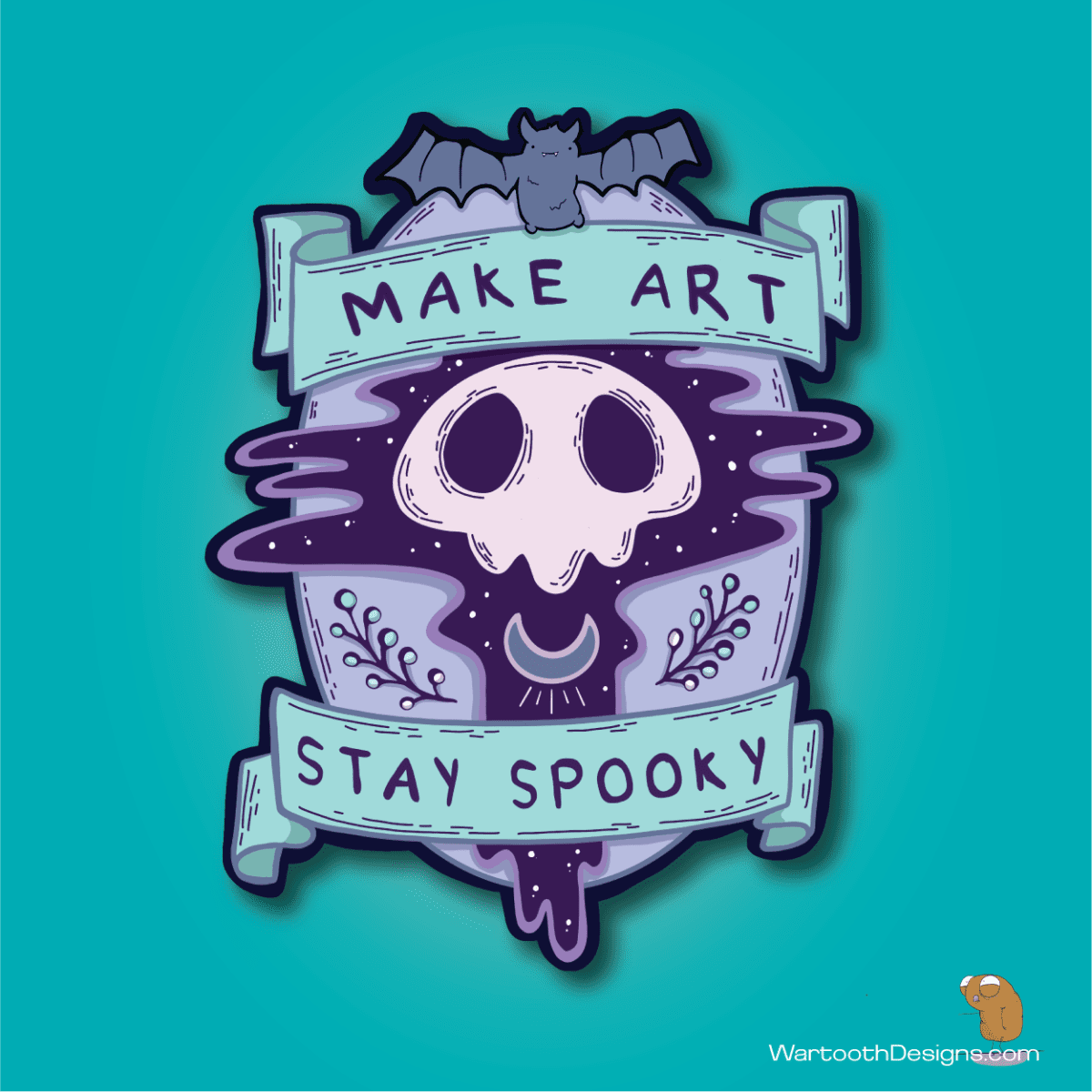 Make Art Stay Spooky (Sticker or Magnet) Sticker or Magnet - Wartooth ...