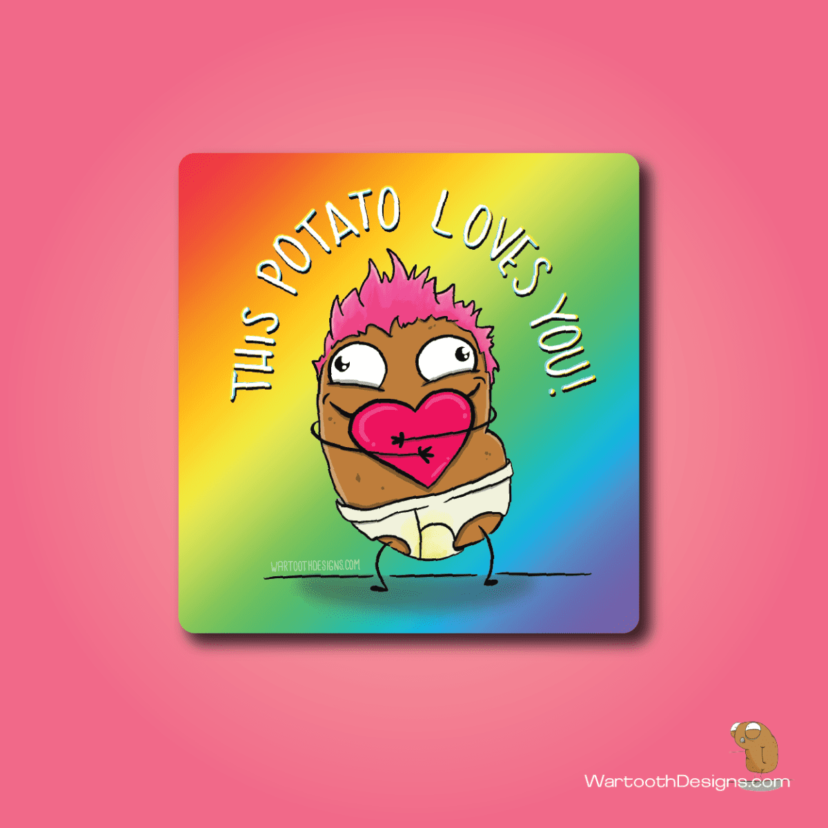 Potato Love (Sticker or Magnet) Sticker or Magnet - Wartooth Designs