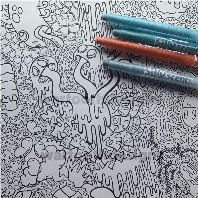 Scribbles Coloring Page - Melting - Wartooth Designs