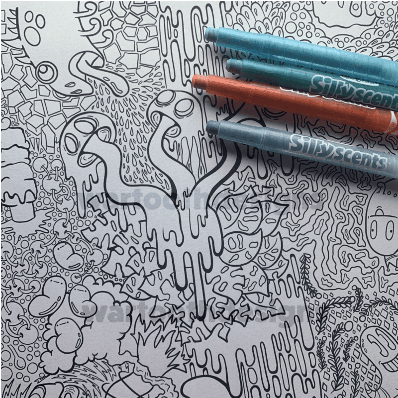 Scribbles Coloring Page - Melting - Wartooth Designs